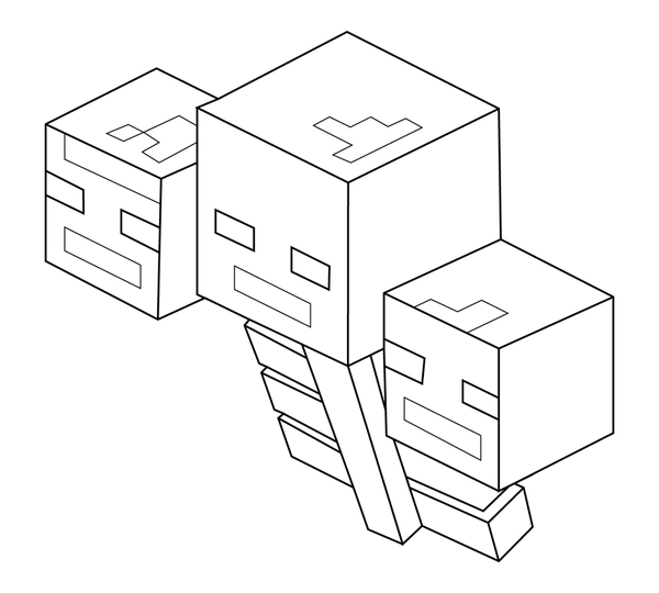 🖍️ Minecraft Wither Printable Coloring Page For Free